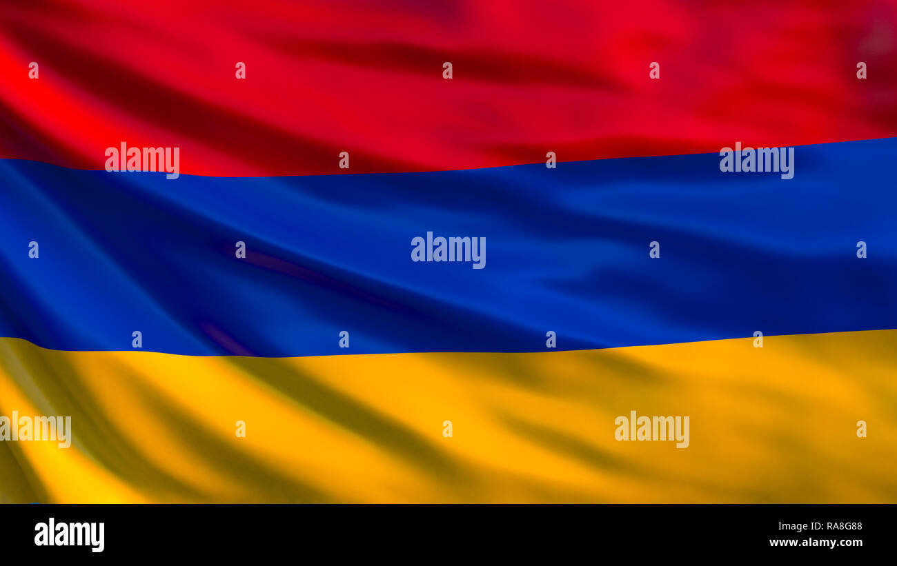 Armenia flag. Waving flag of Armenia 3d illustration. Yerevan Stock ...