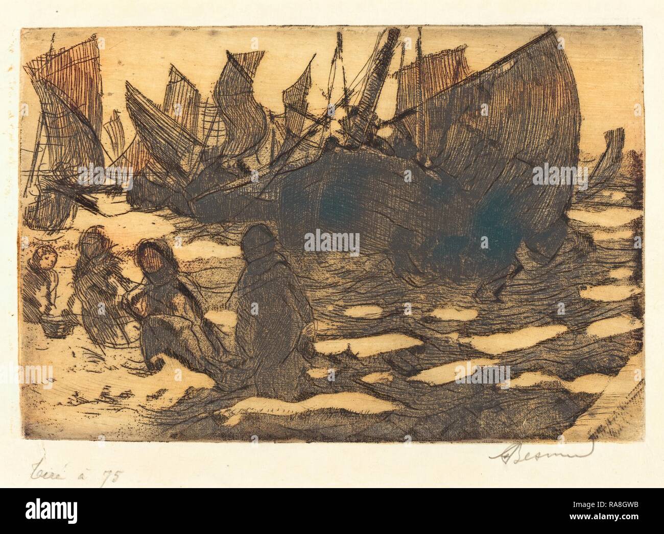 Albert Besnard (French, 1849 - 1934), Small Fishing Boats of Berck ...