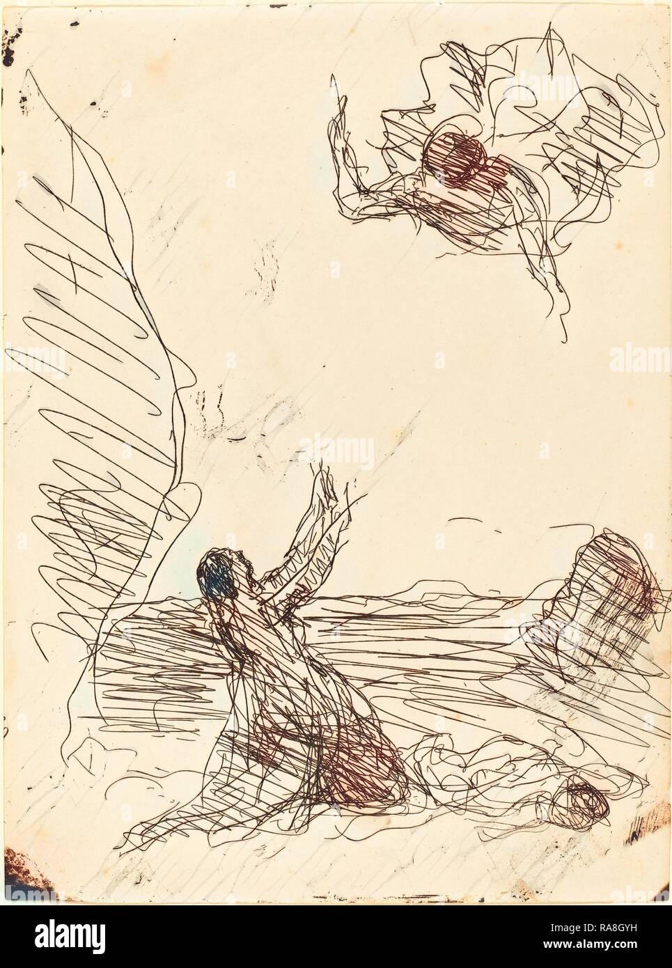 Jean-Baptiste-Camille Corot (French, 1796 - 1875), Hagar and the Angel ...