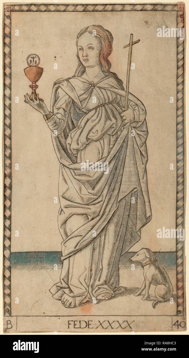 Master of the E-Series Tarocchi (Italian, active c. 1465), Fede (Faith ...