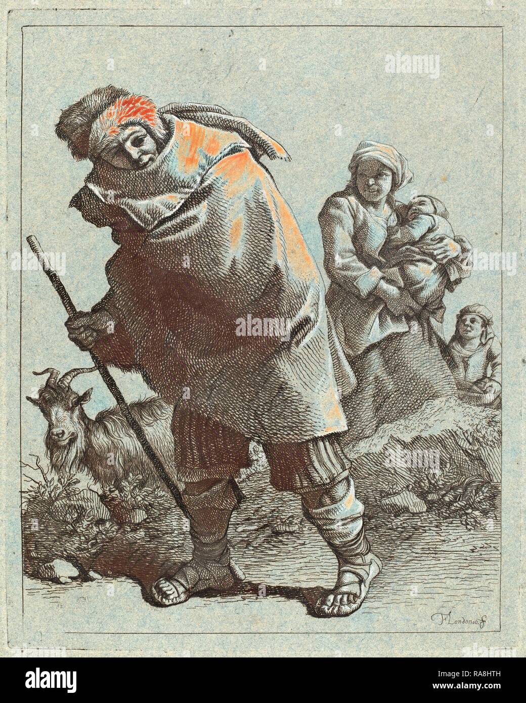 Francesco Londonio (Italian, 1723 - 1783), Shepherd with Walking Stick ...