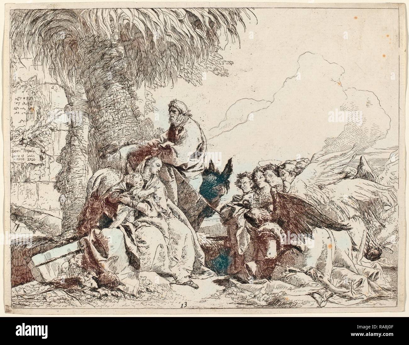 Giovanni Domenico Tiepolo (Italian, 1727 - 1804), The Rest on the ...