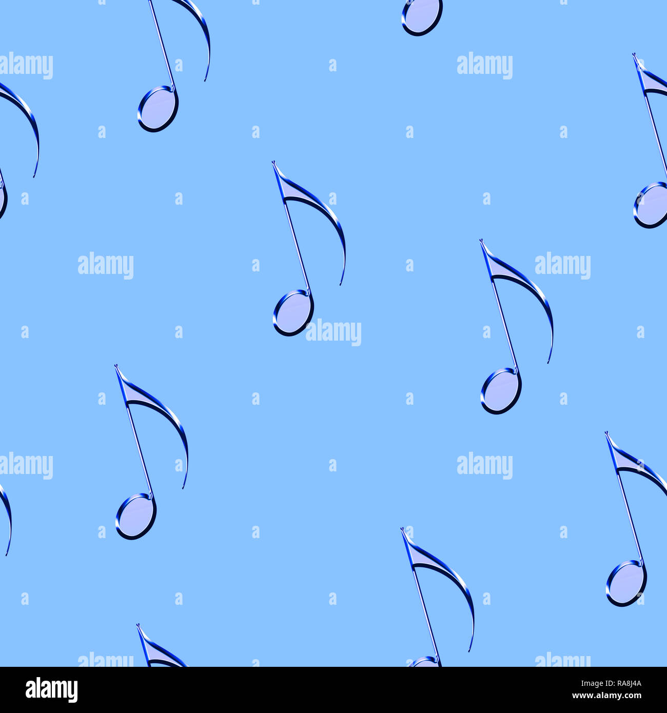 seamless pattern with gold musical notes illustration in blue colors ...