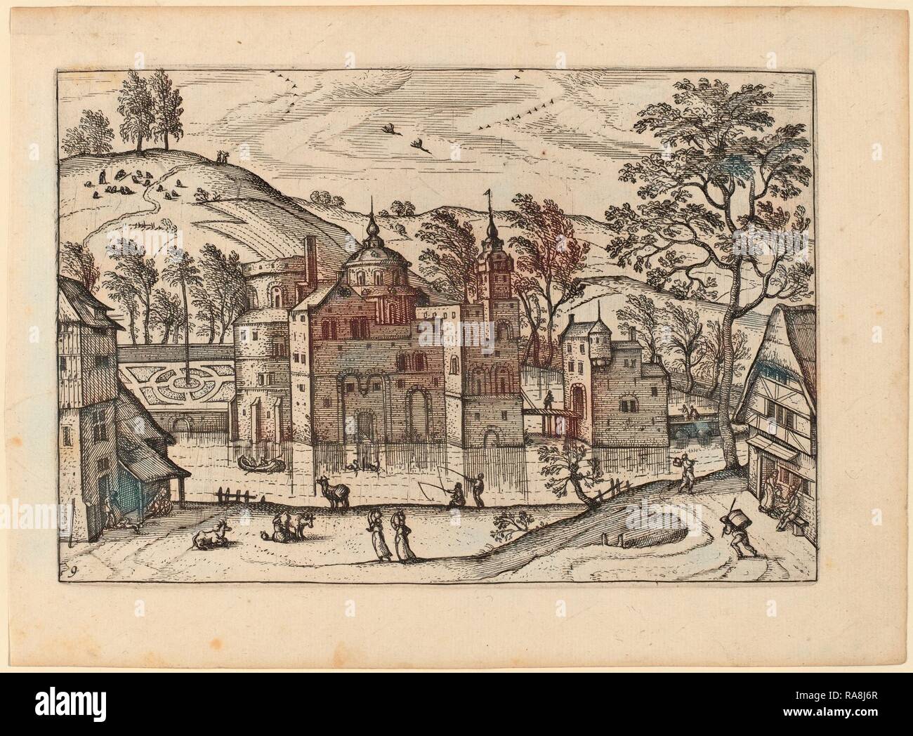 Carel Collaert (Flemish, active c. 1650), Castle with a Moat, published ...