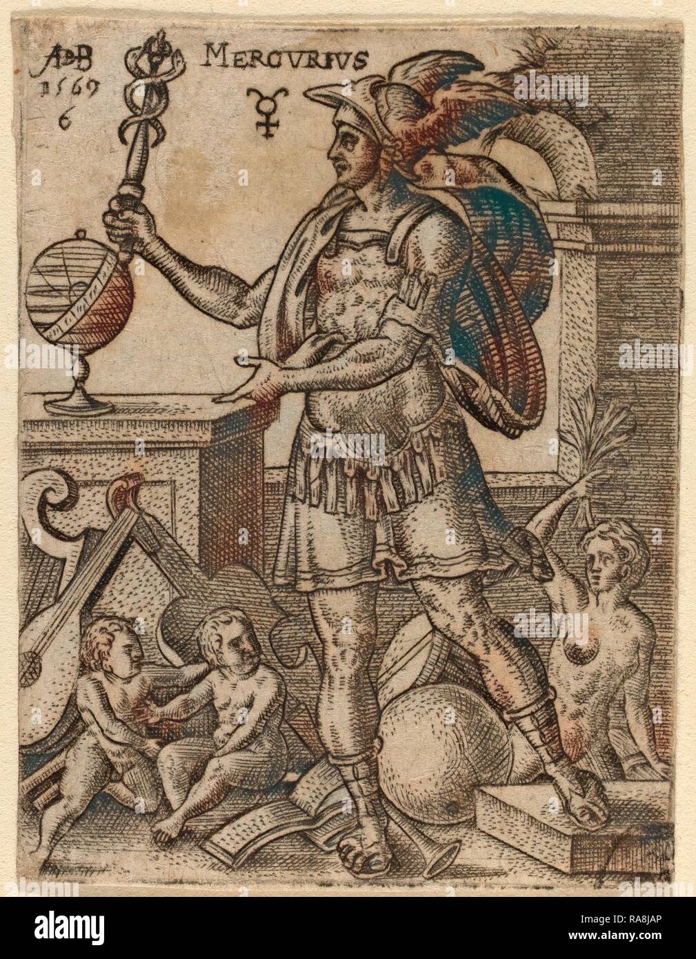 Abraham de Bruyn (Flemish, 1540 - 1587), Mercury, 1569, engraving ...