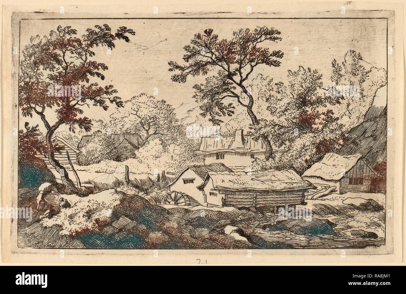 Allart van Everdingen (Dutch, 1621 - 1675), Mill below a Waterfall ...