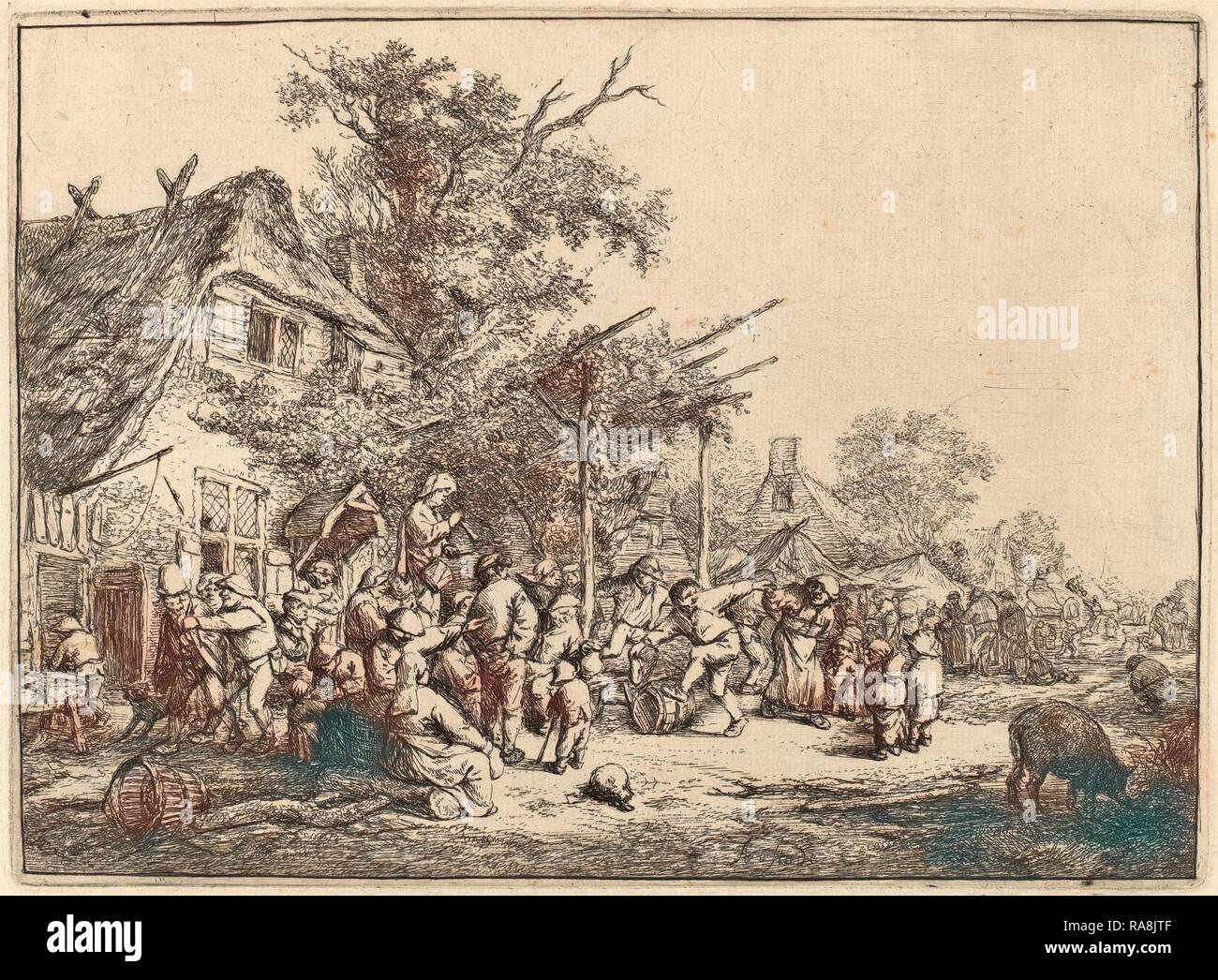 Adriaen van Ostade (Dutch, 1610 - 1685), Dance under the Trellis ...