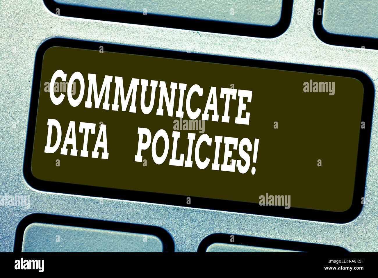 Word writing text Communicate Data Policies. Business concept for ...