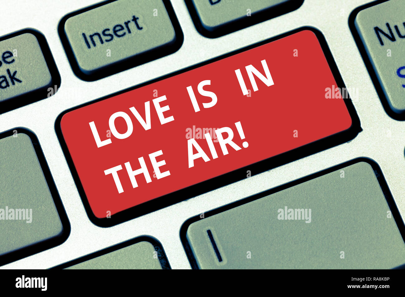Text sign showing Love Is In The Air. Conceptual photo Roanalysistic ...