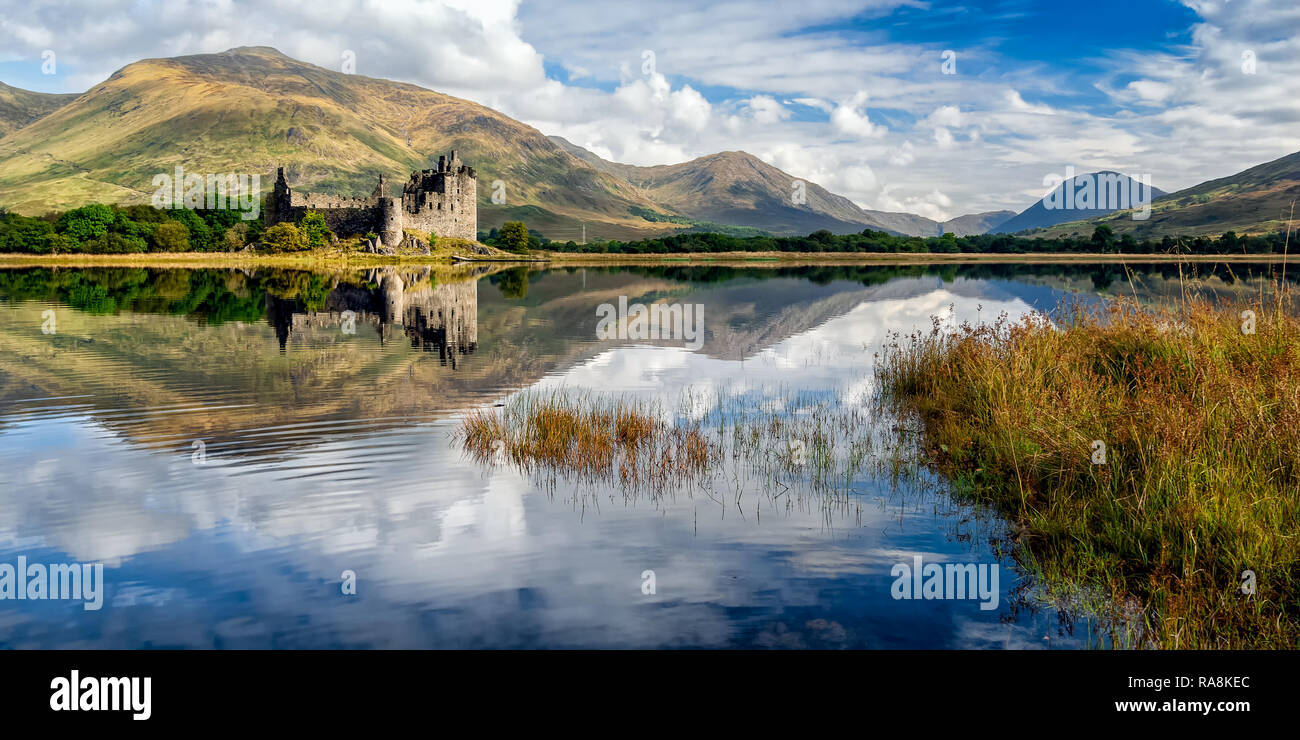 The ruins of Kilchurn castle are on Loch Awe, the longest fresh water ...