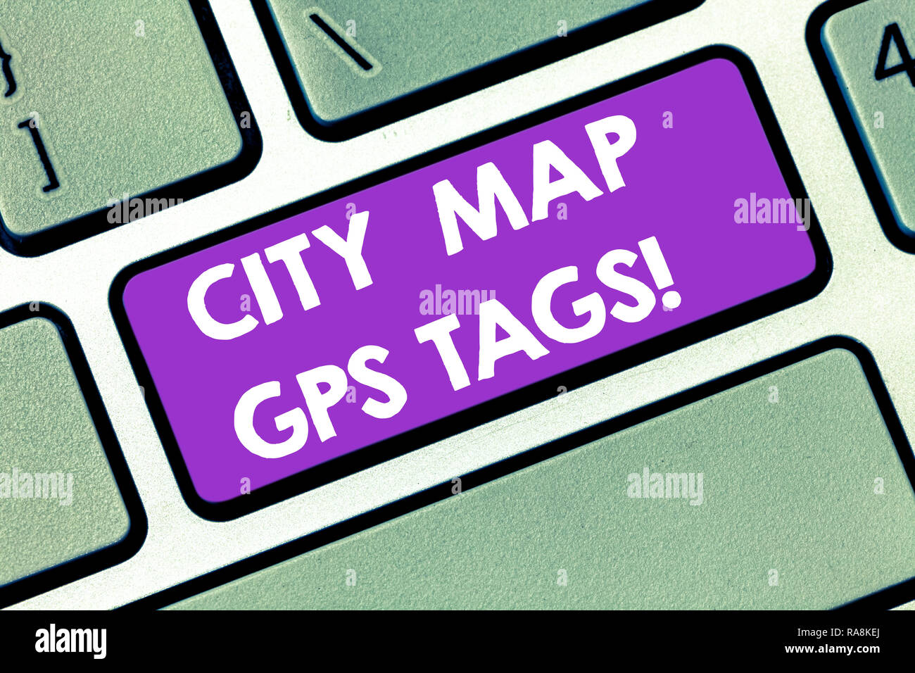 Handwriting text City Map Gps Tags. Concept meaning Global positioning ...