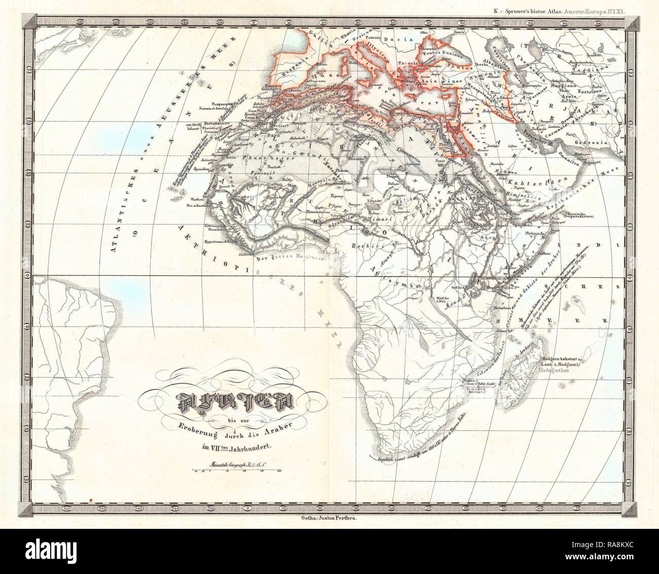 1855, Spruner Map of Africa up to the Arab conquests in the 7th century ...