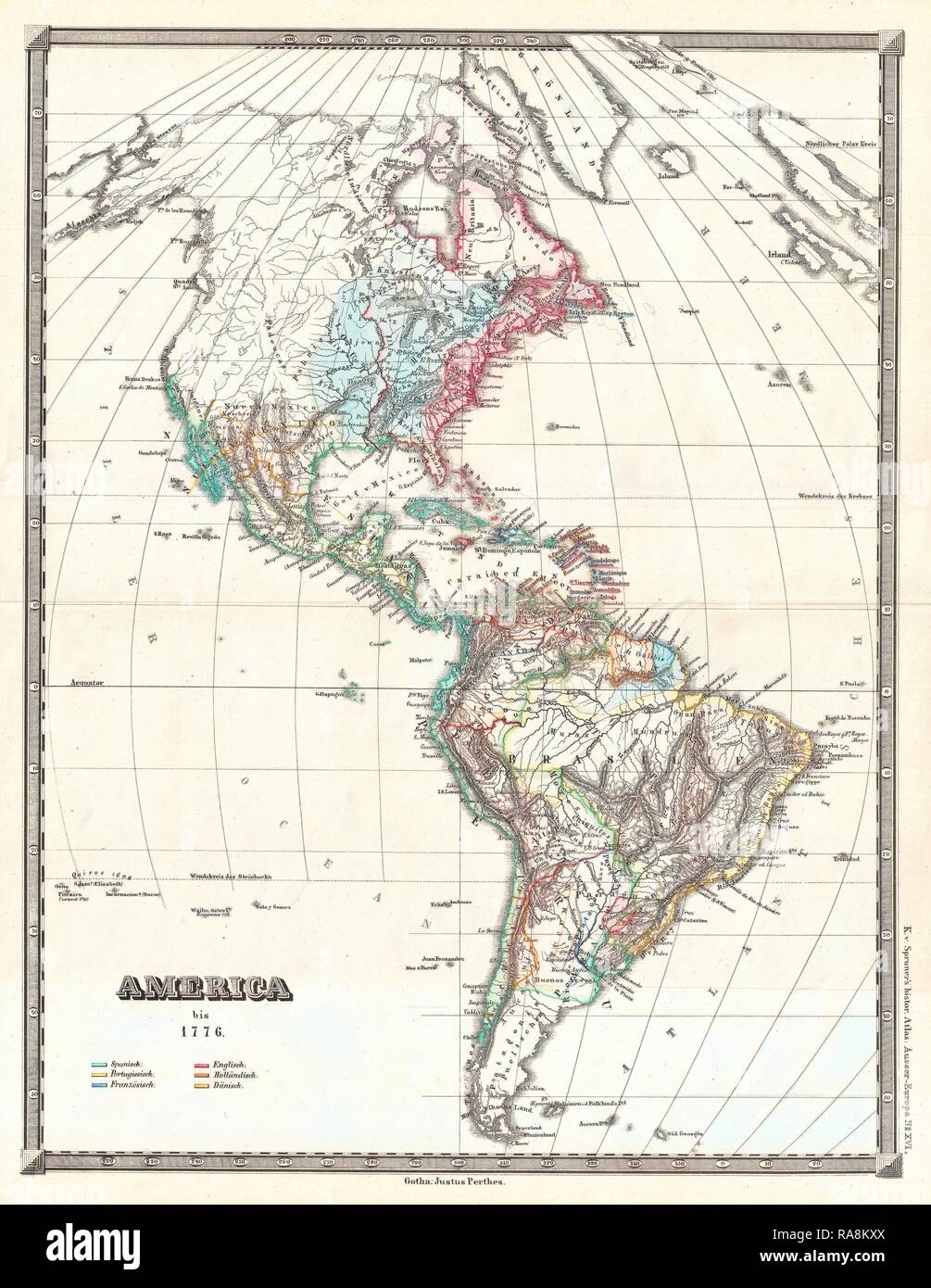 Retro map of the americas hi-res stock photography and images - Alamy