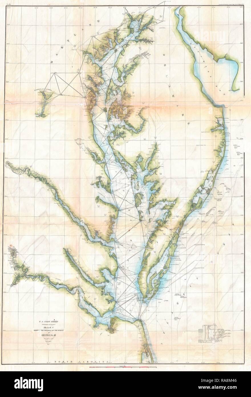 Old map of chesapeake hi-res stock photography and images - Alamy