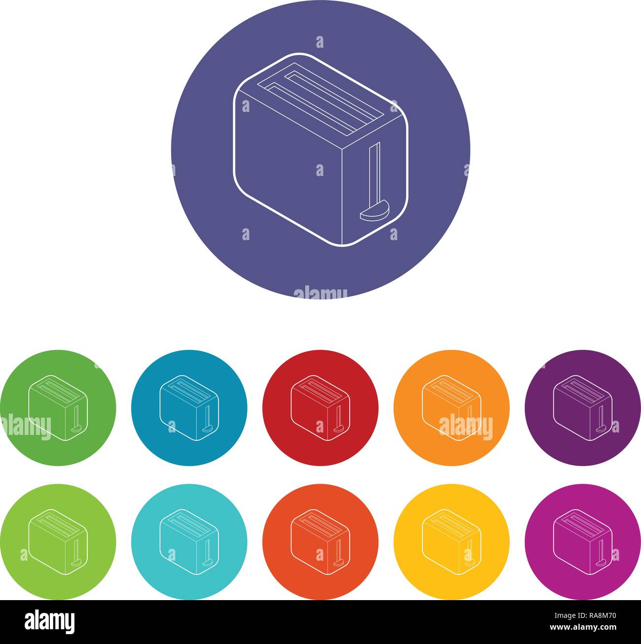 Toaster icons set vector color Stock Vector Image & Art - Alamy