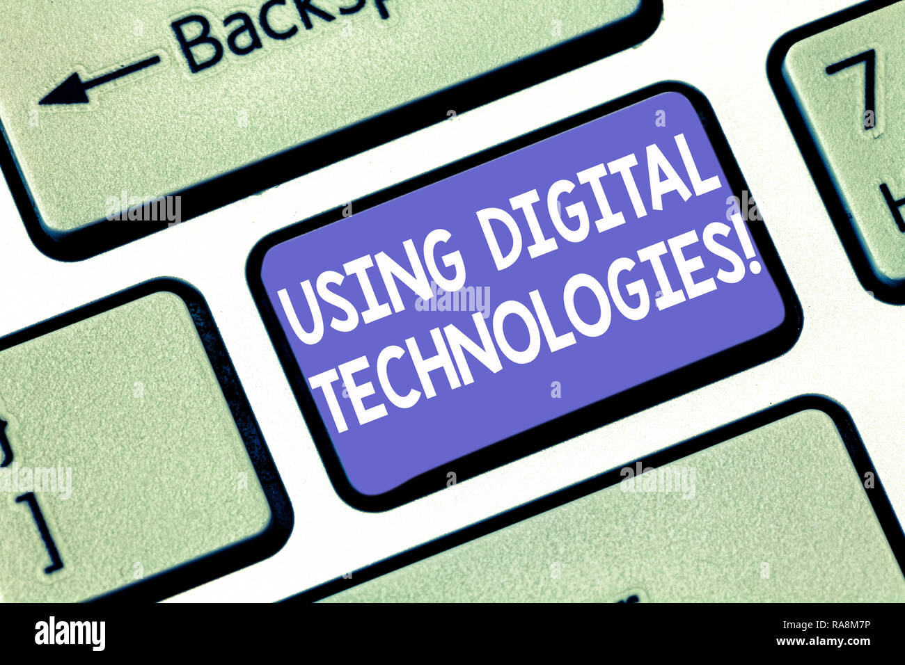 Word writing text Using Digital Technologies. Business concept for use ...