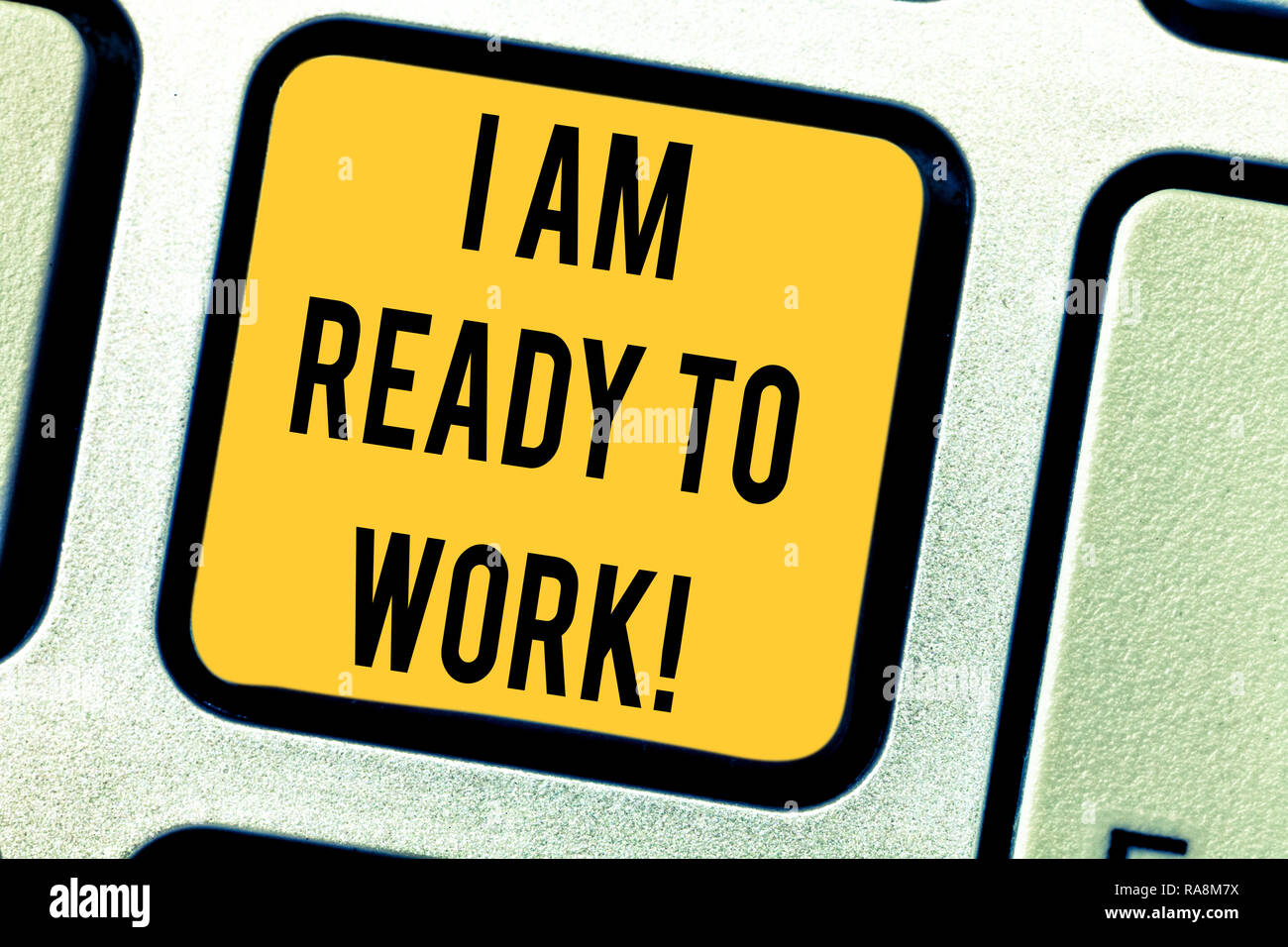 Conceptual hand writing showing I Am Ready To Work. Business photo text ...