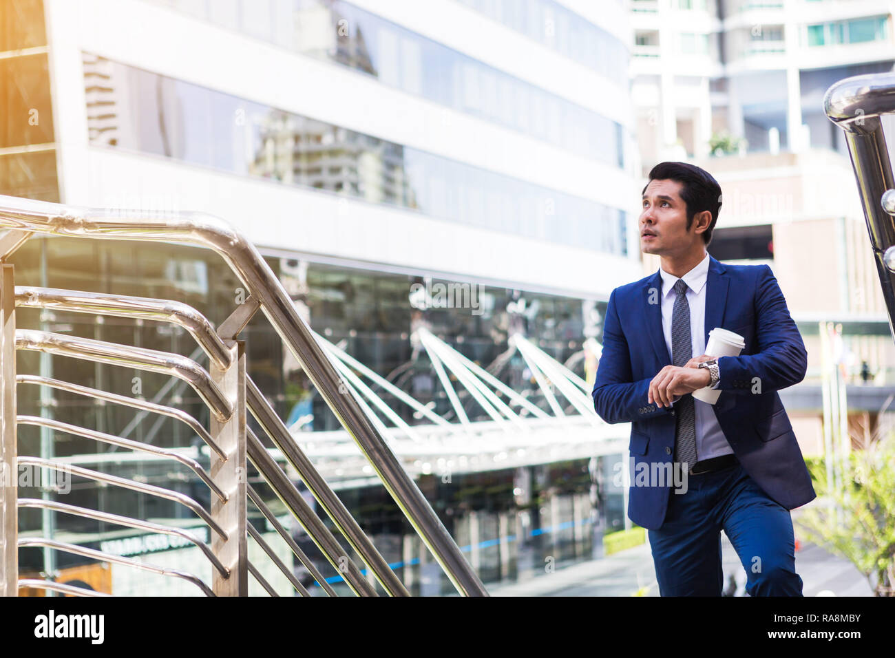 Business man worry about time and going to work Stock Photo - Alamy