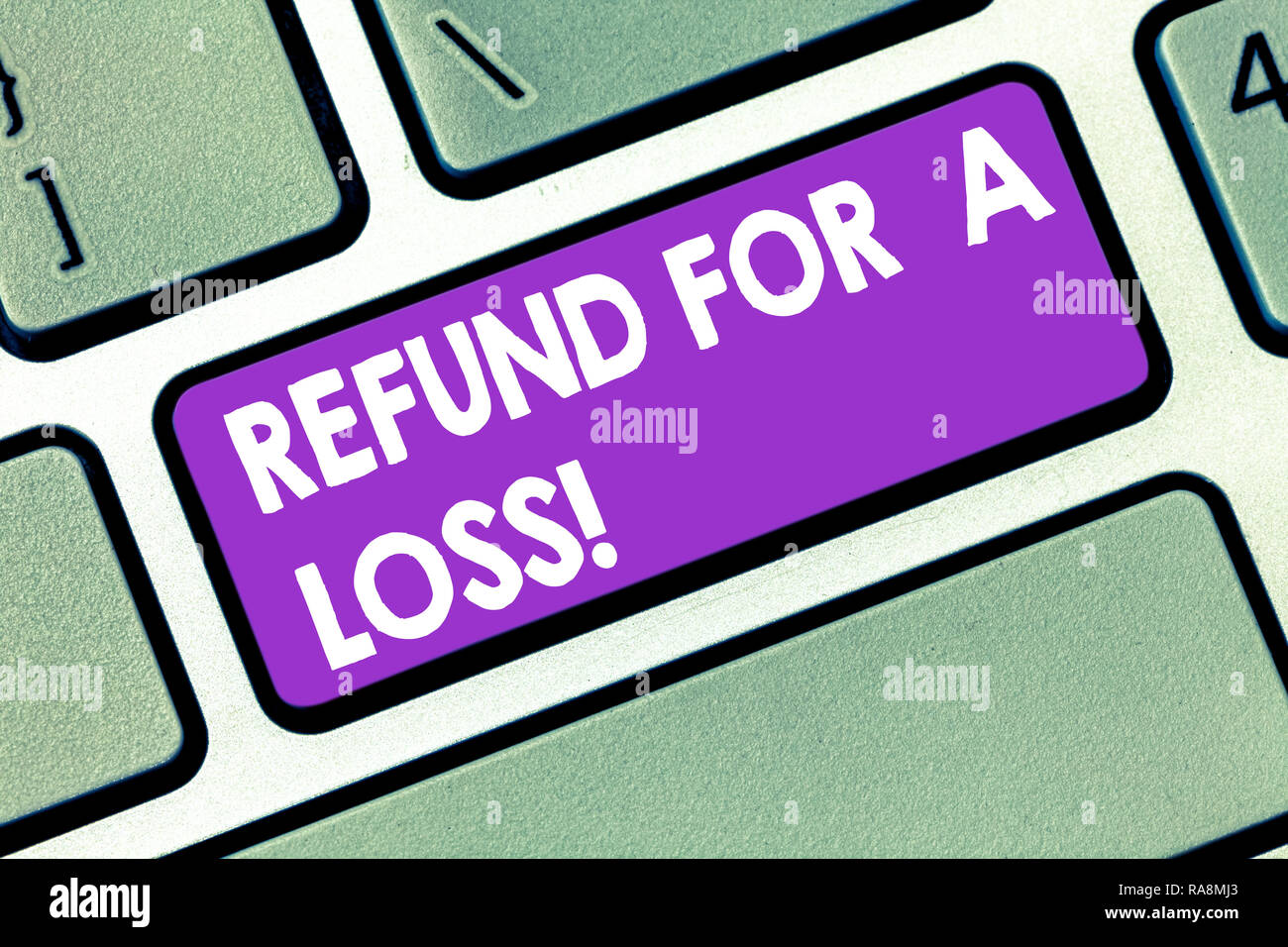 Handwriting text Refund For A Loss. Concept meaning Giving money back ...