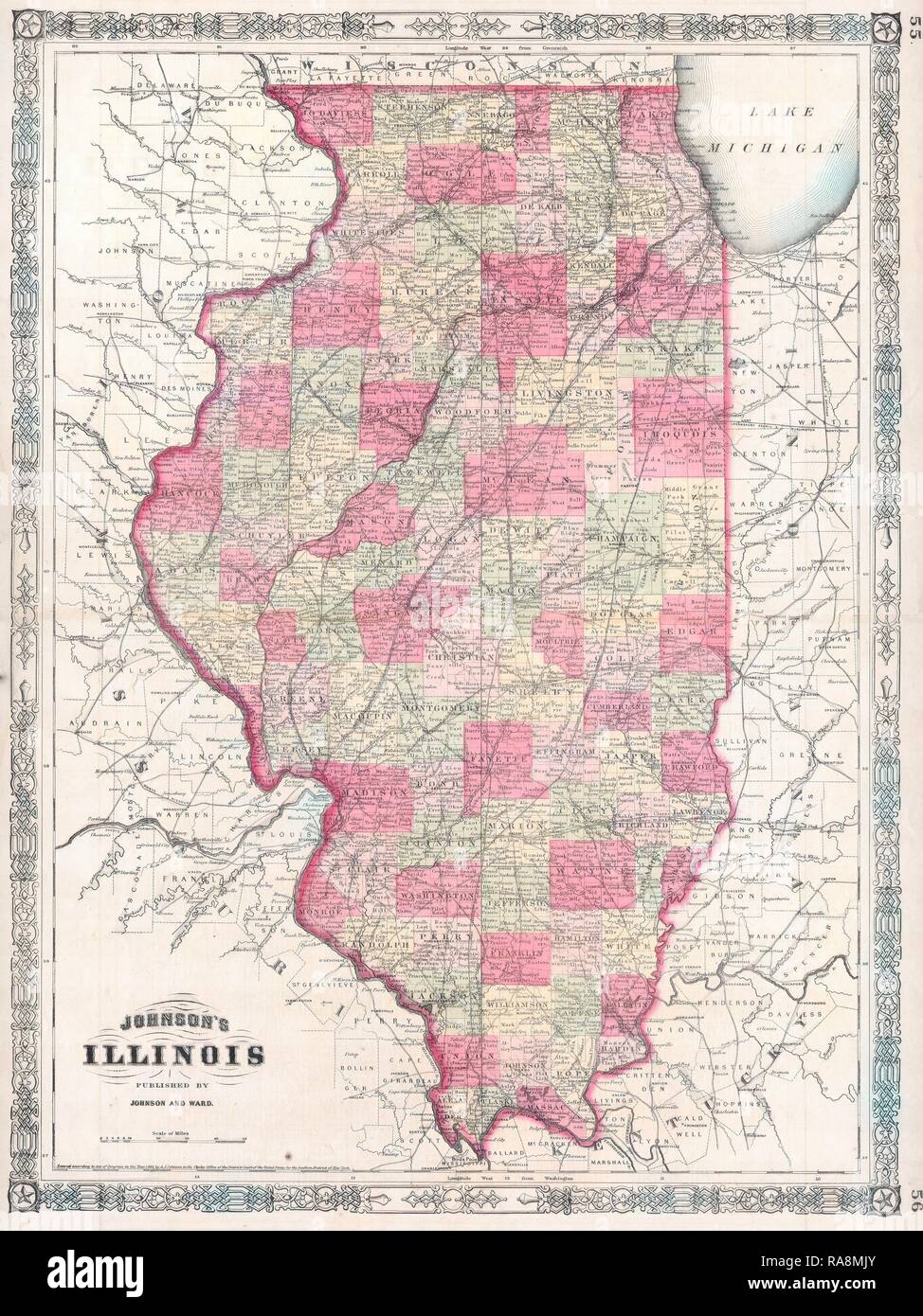 Old Map Of Illinois High Resolution Stock Photography and Images - Alamy