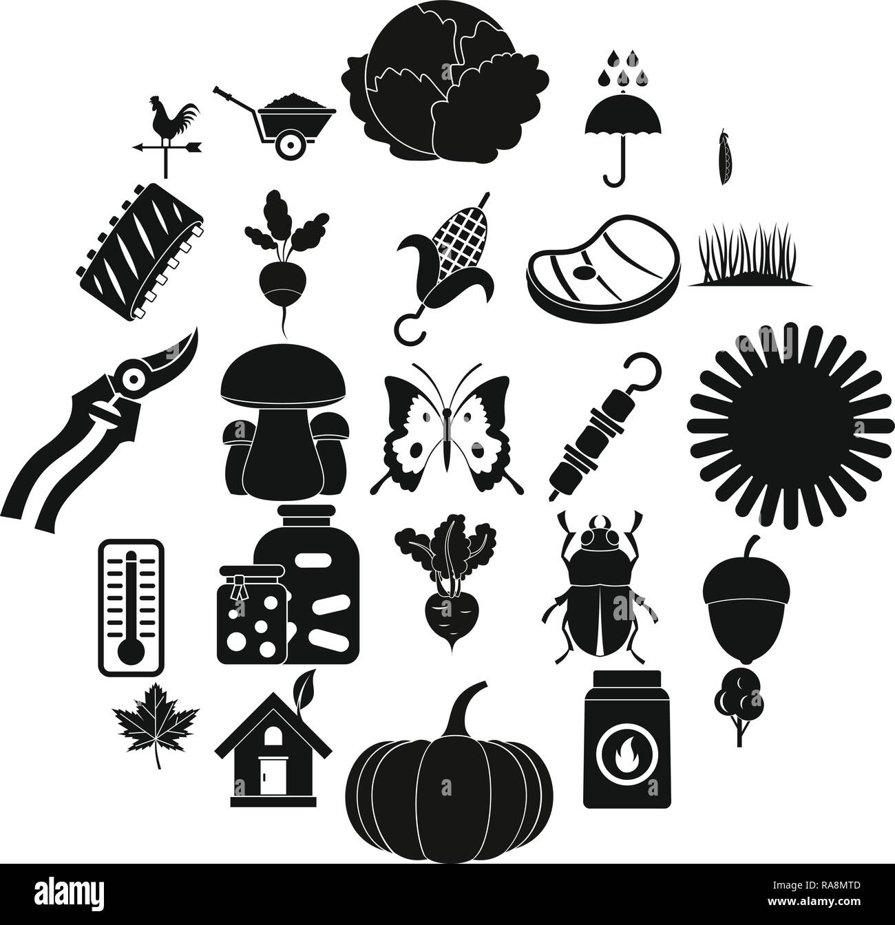Vegetable market icons set, simple style Stock Vector Image & Art - Alamy