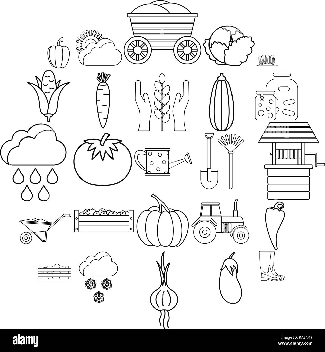 Improve your health icons set, outline style Stock Vector Image & Art ...
