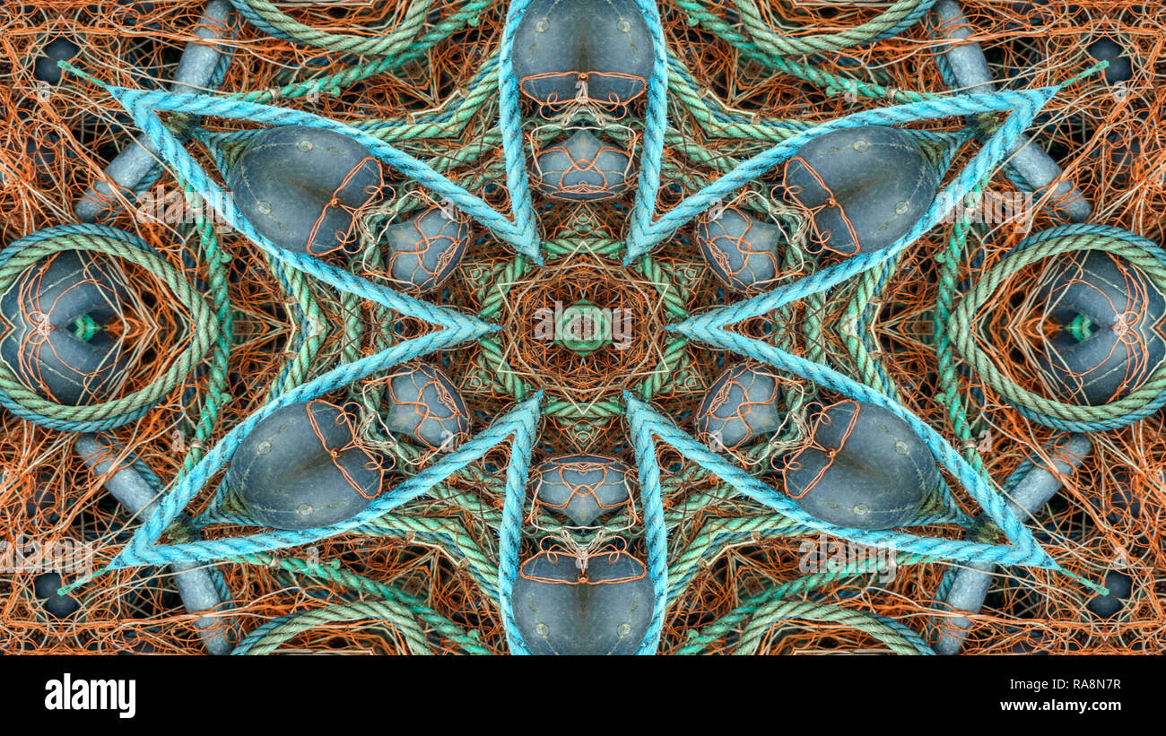 Abstract Fishnet and Fishing Lines Concept Symmetric Pattern Ornamental ...