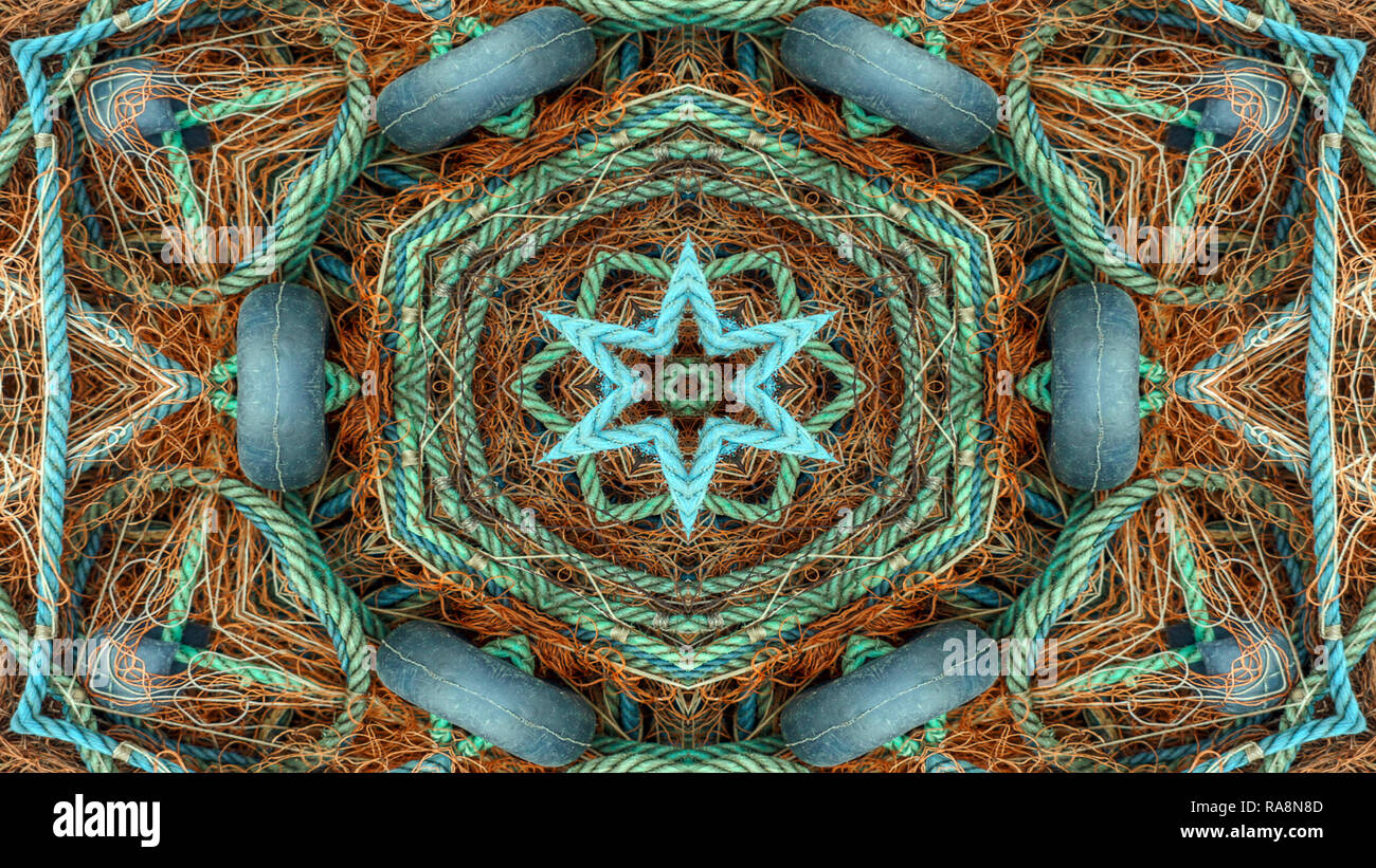 Abstract Fishnet and Fishing Lines Concept Symmetric Pattern Ornamental ...