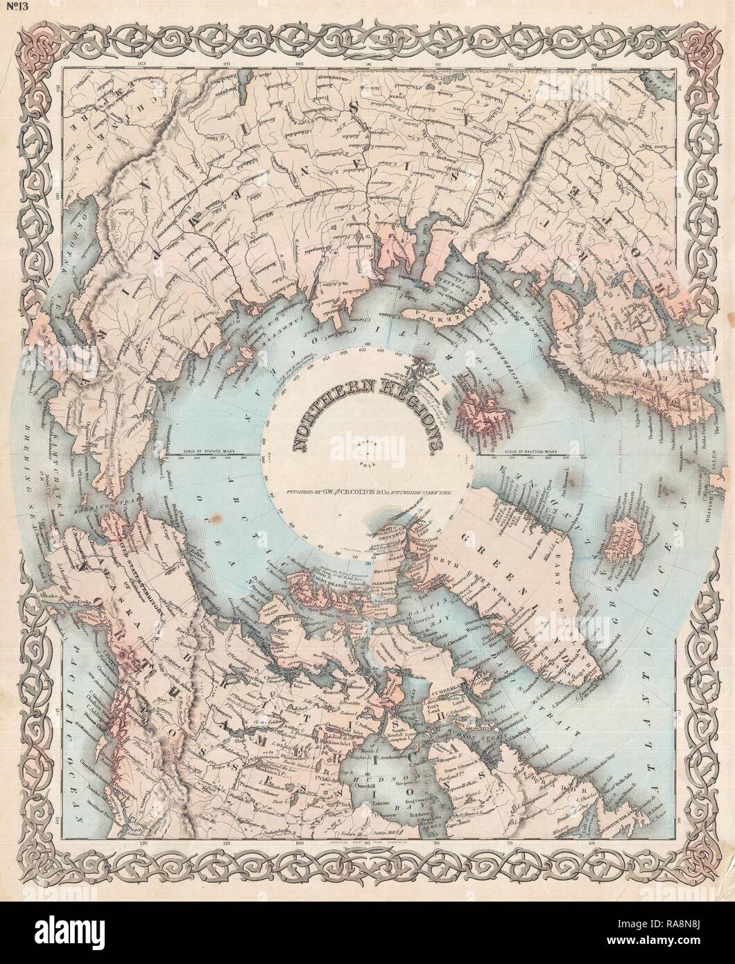 North pole map hi-res stock photography and images - Alamy