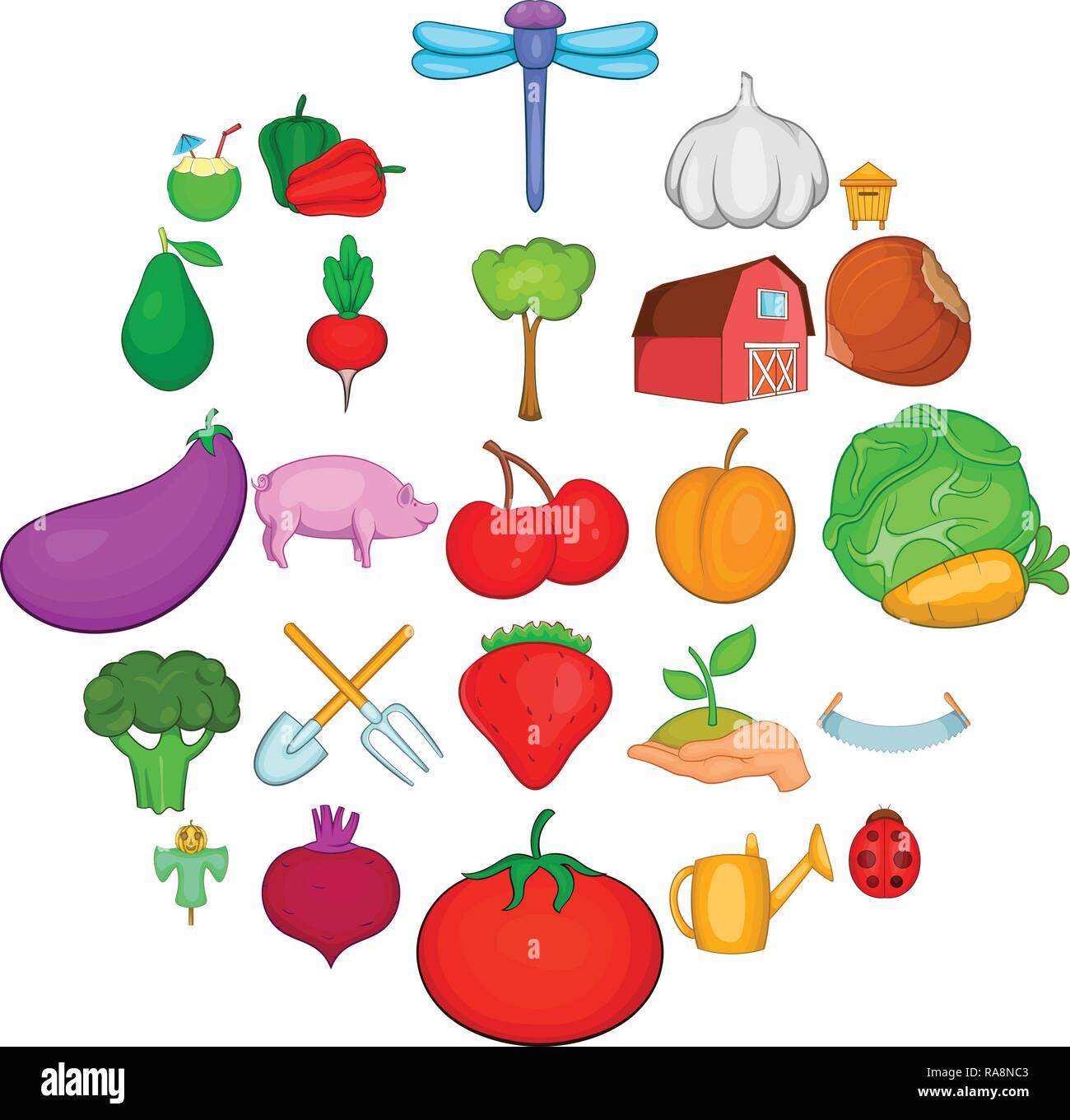 Vegetable stew icons set, cartoon style Stock Vector Image & Art - Alamy