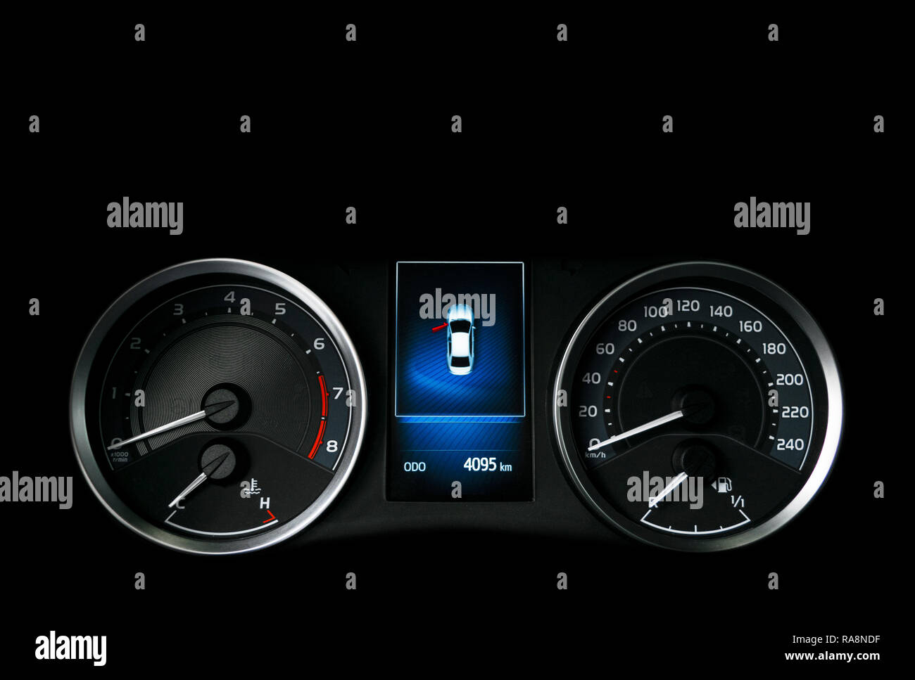 Close up shot of a speedometer in a car. Car dashboard. Dashboard ...