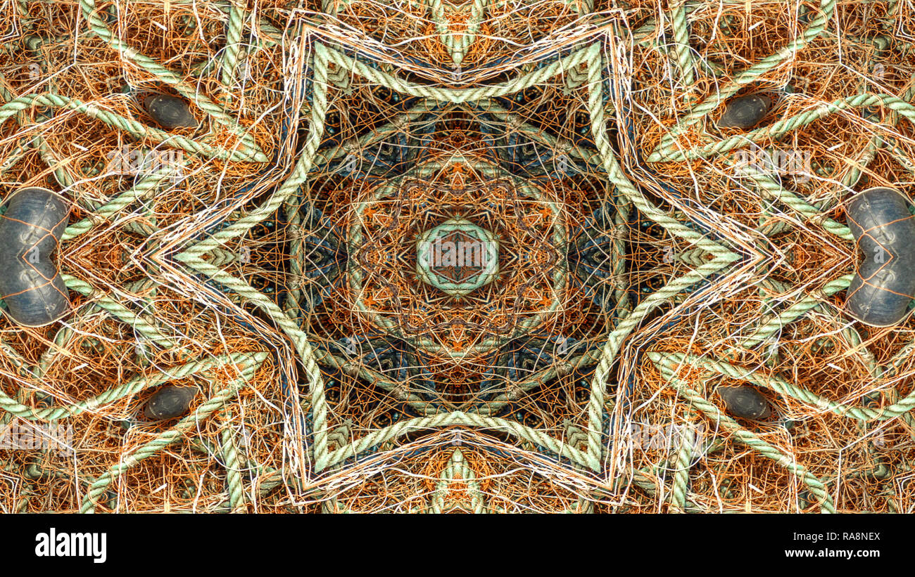 Abstract Fishnet and Fishing Lines Concept Symmetric Pattern Ornamental ...