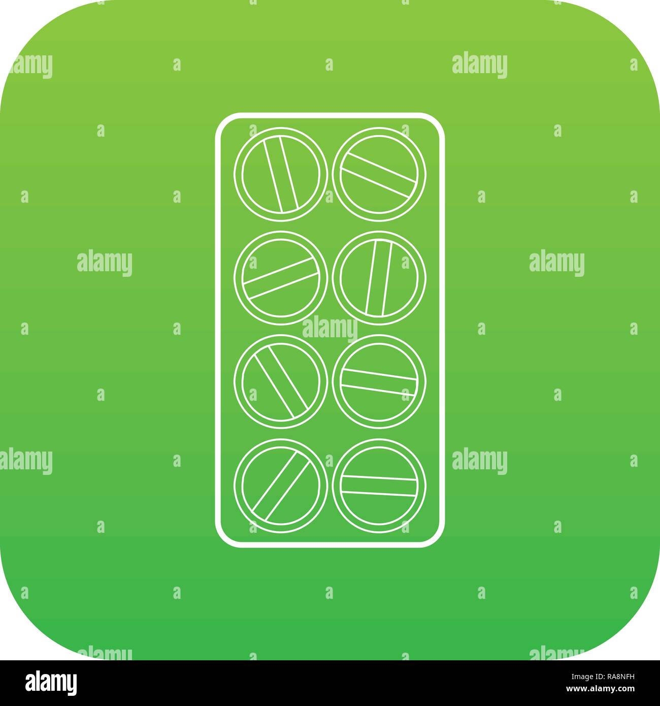 Packaging of round tablets icon green vector Stock Vector Image & Art ...