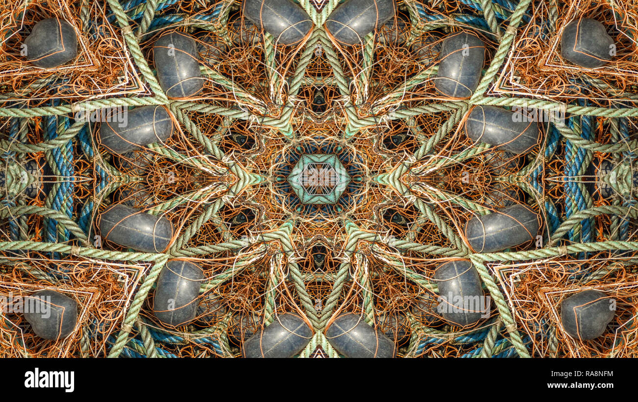 Abstract Fishnet and Fishing Lines Concept Symmetric Pattern Ornamental ...