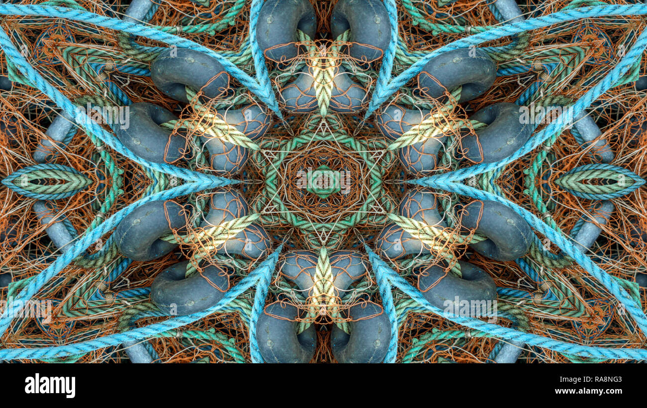 Abstract Fishnet and Fishing Lines Concept Symmetric Pattern Ornamental ...