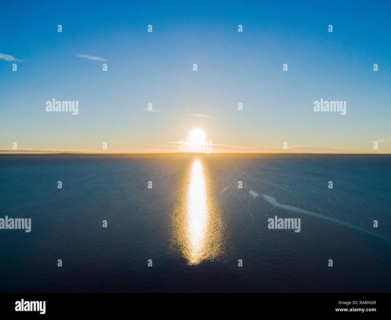 Aerial view of a Sunset sky background. Aerial Dramatic gold sunset sky ...