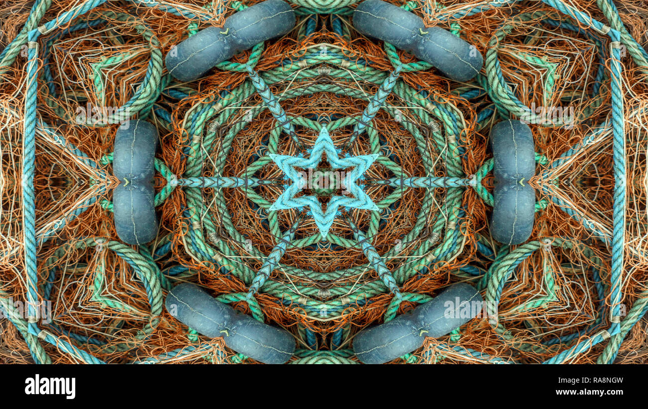 Abstract Fishnet and Fishing Lines Concept Symmetric Pattern Ornamental ...