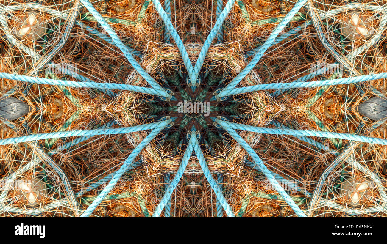 Abstract Fishnet and Fishing Lines Concept Symmetric Pattern Ornamental ...