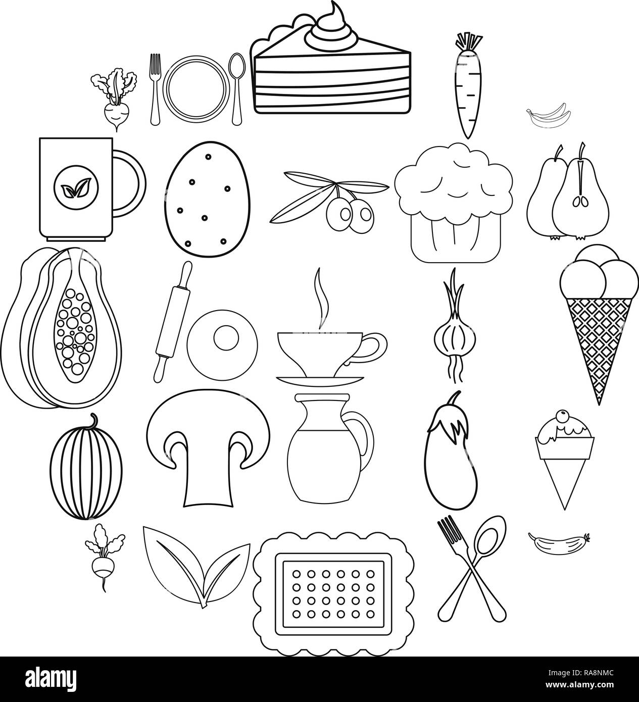 Steading icons set, outline style Stock Vector Image & Art - Alamy