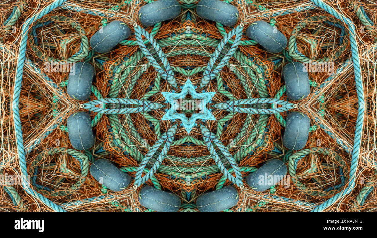 Abstract Fishnet and Fishing Lines Concept Symmetric Pattern Ornamental ...