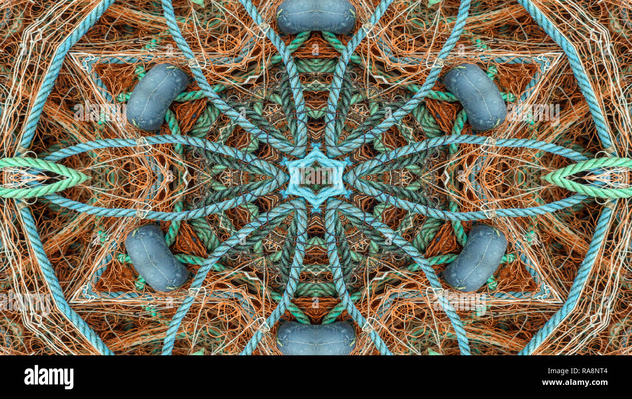 Abstract Fishnet and Fishing Lines Concept Symmetric Pattern Ornamental ...