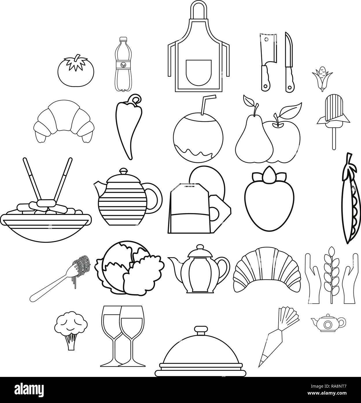 Tea plantation icons set, outline style Stock Vector Image & Art - Alamy