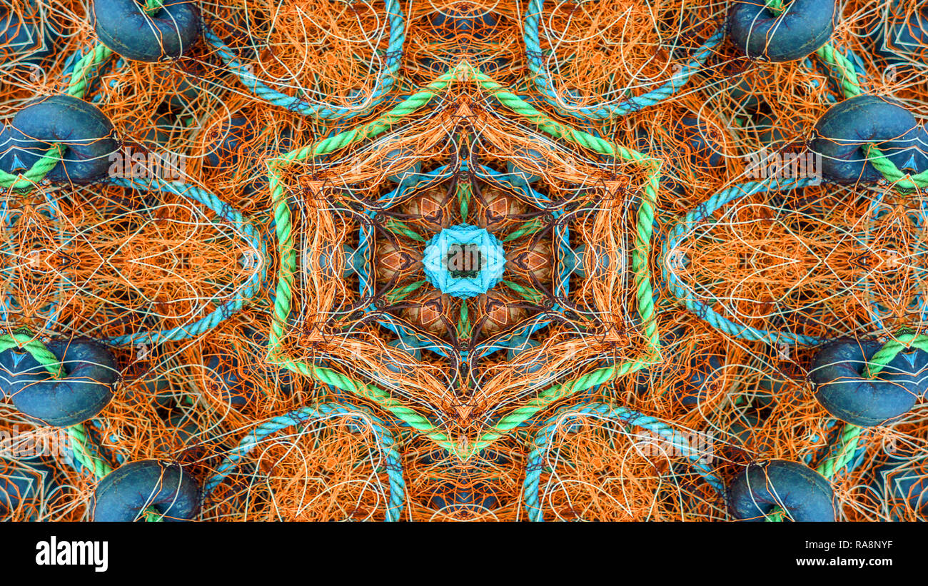 Abstract Fishnet and Fishing Lines Concept Symmetric Pattern Ornamental ...