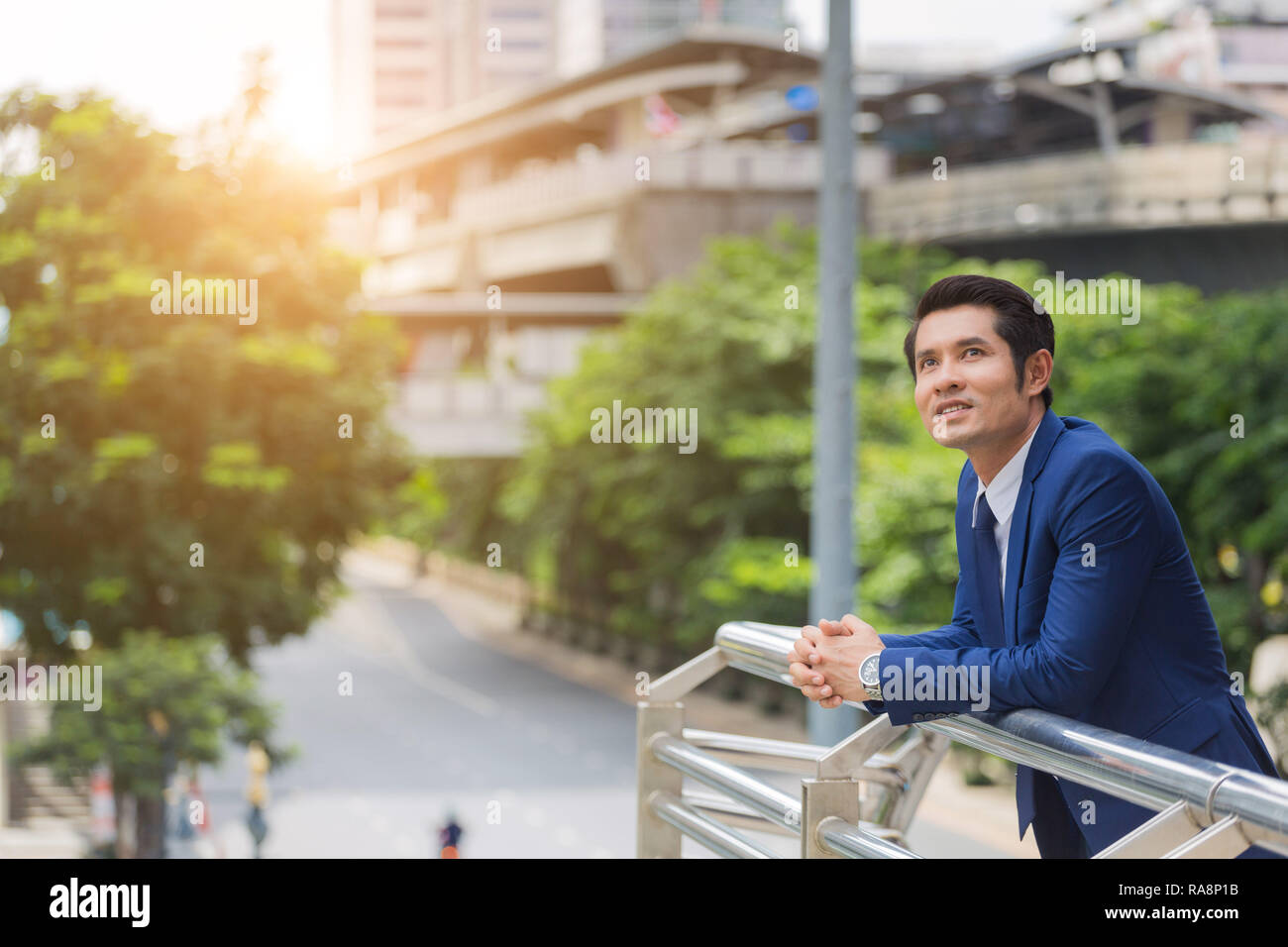 Good day beginning of officer man, stand and smile Stock Photo - Alamy