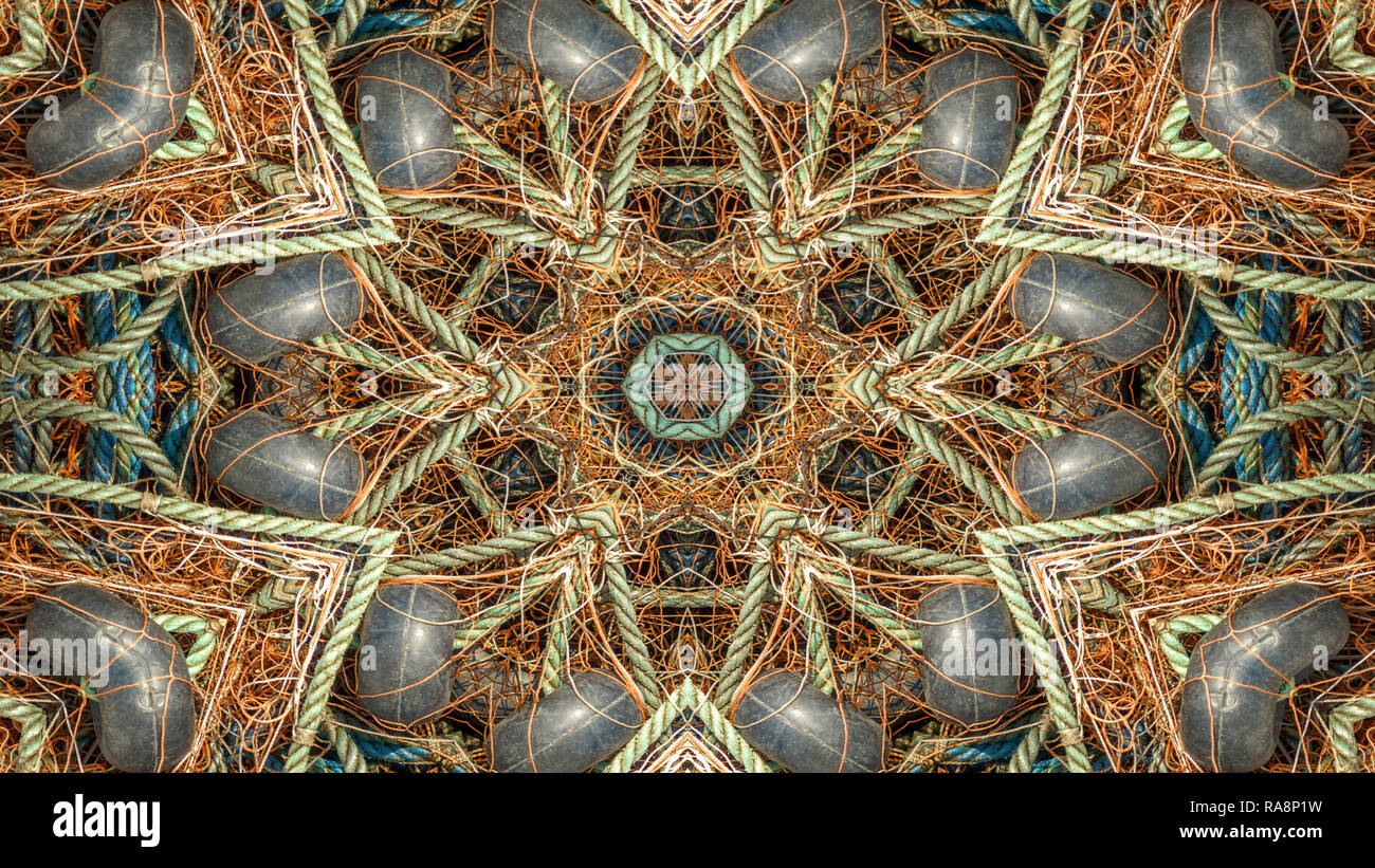 Abstract Fishnet and Fishing Lines Concept Symmetric Pattern Ornamental ...