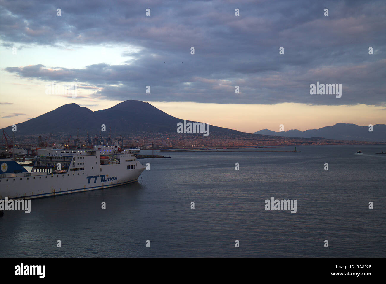 Ferry boat - port of Naples, Italy Stock Photo - Alamy