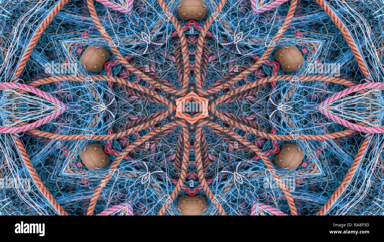 Abstract Fishnet and Fishing Lines Concept Symmetric Pattern Ornamental ...