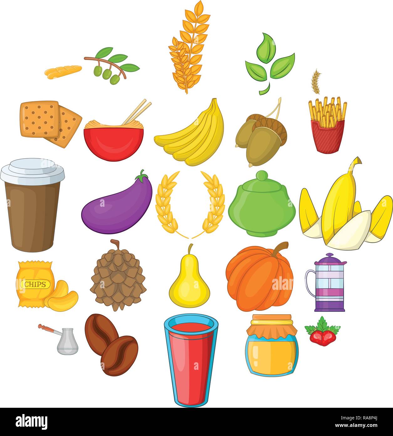 Nosh icons set, cartoon style Stock Vector Image & Art - Alamy