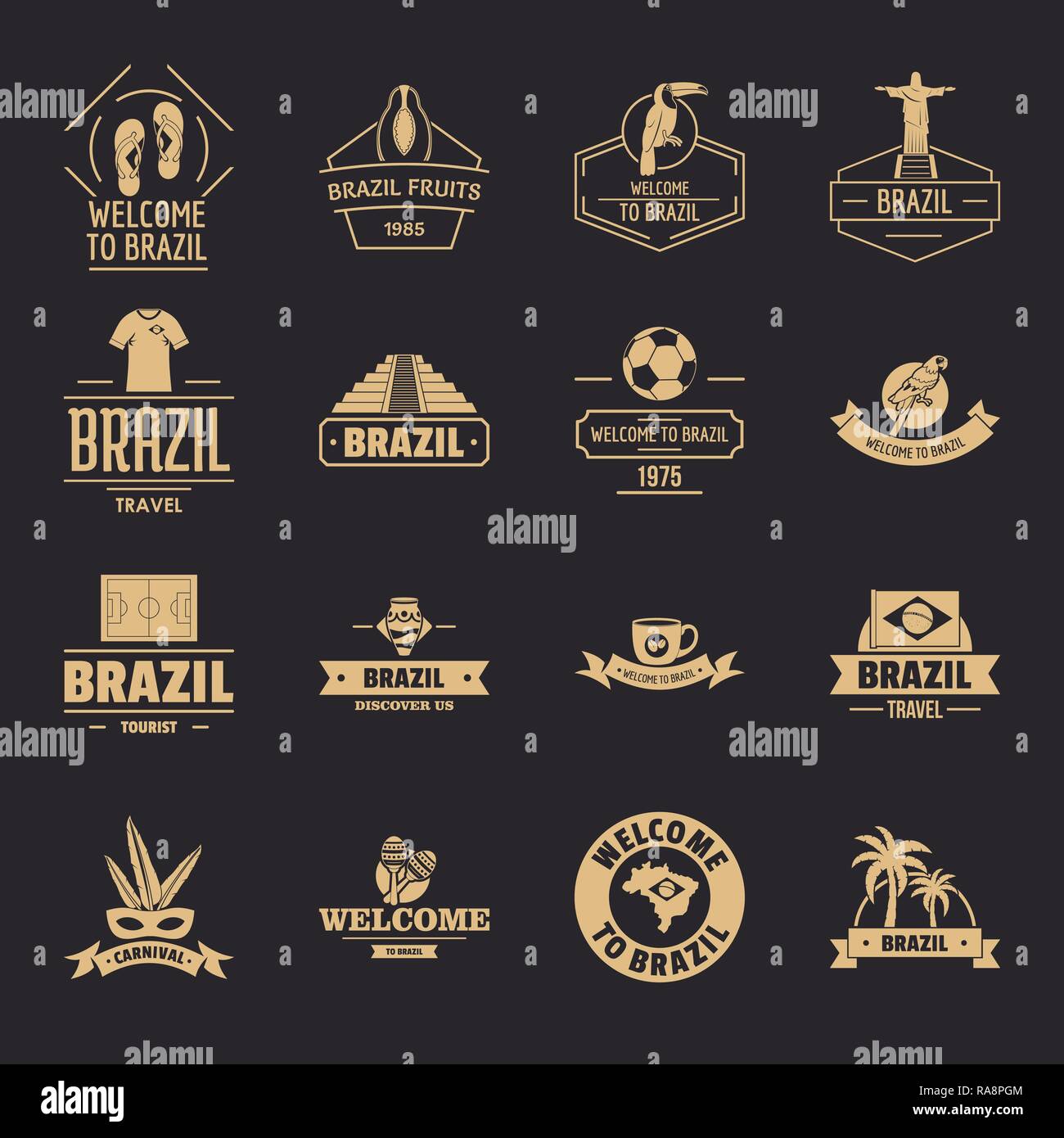 Brazil country map icon logo hi-res stock photography and images - Alamy