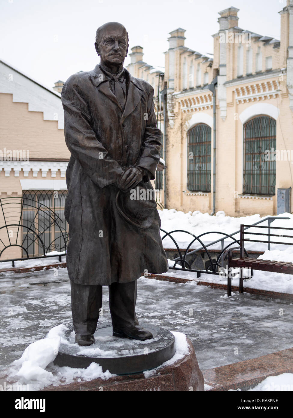 KIEV, UKRAINE-DECEMBER 28, 2018: Monument to Igor Sikorsky by M ...